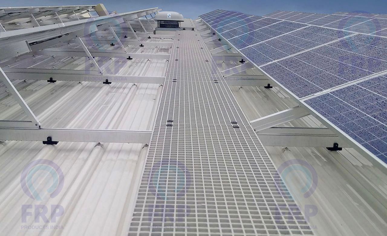 Frp Solar Walkway - 38mm Square Mesh, 310mm Width X 3660mm Length, 25mm ...