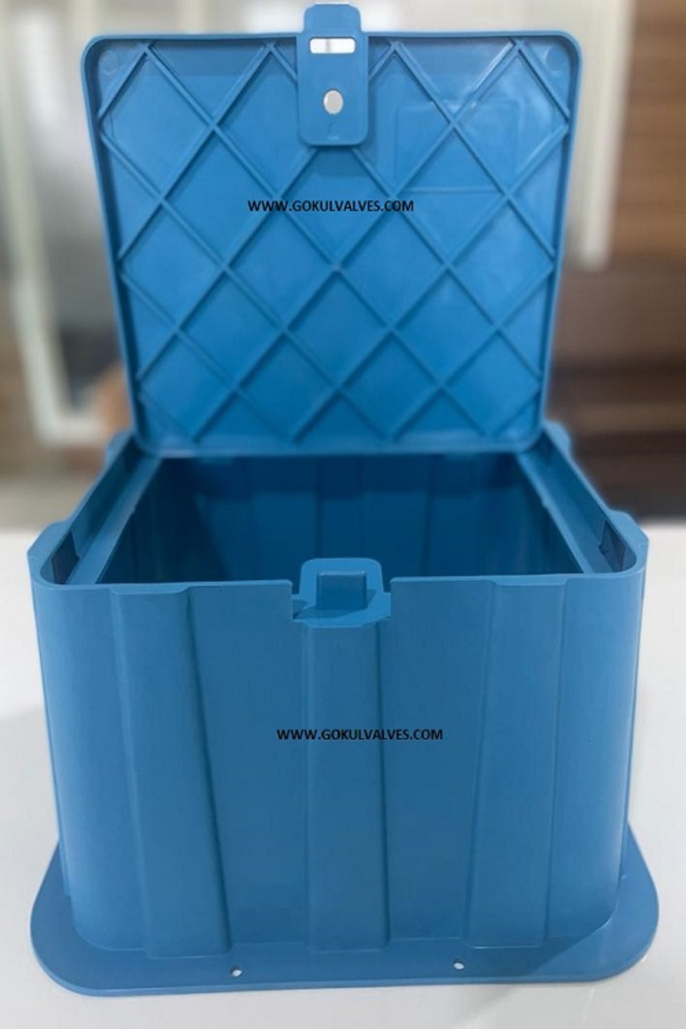 Water Meter Box - Hdpe, Blue | Male Connection, Galvanized Surface ...