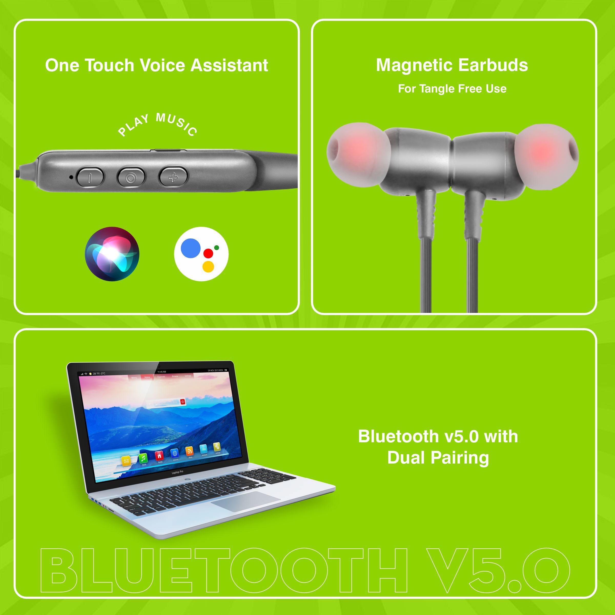 Erd We-31 Pro Wireless Earphone (nardo Grey) Bluetooth Version: V 5.0 ...