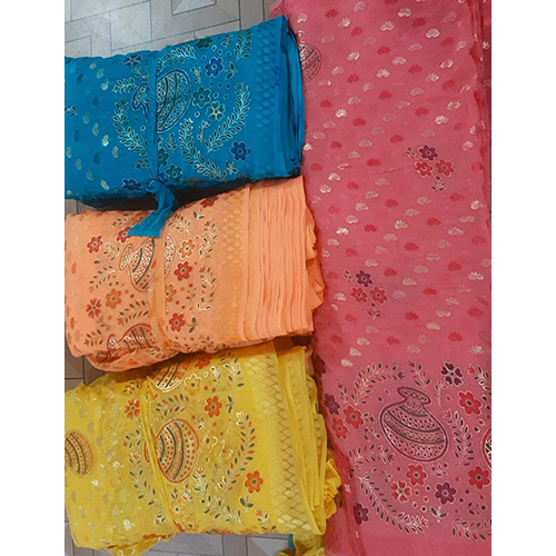 Stain & Wrinkle Resistant Brasso Saree Fabric at Best Price in Surat ...