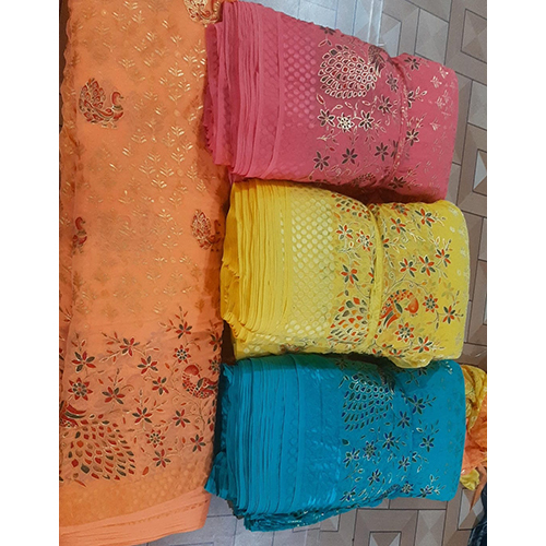 Stain & Wrinkle Resistant Brasso Saree Fabric at Best Price in Surat ...