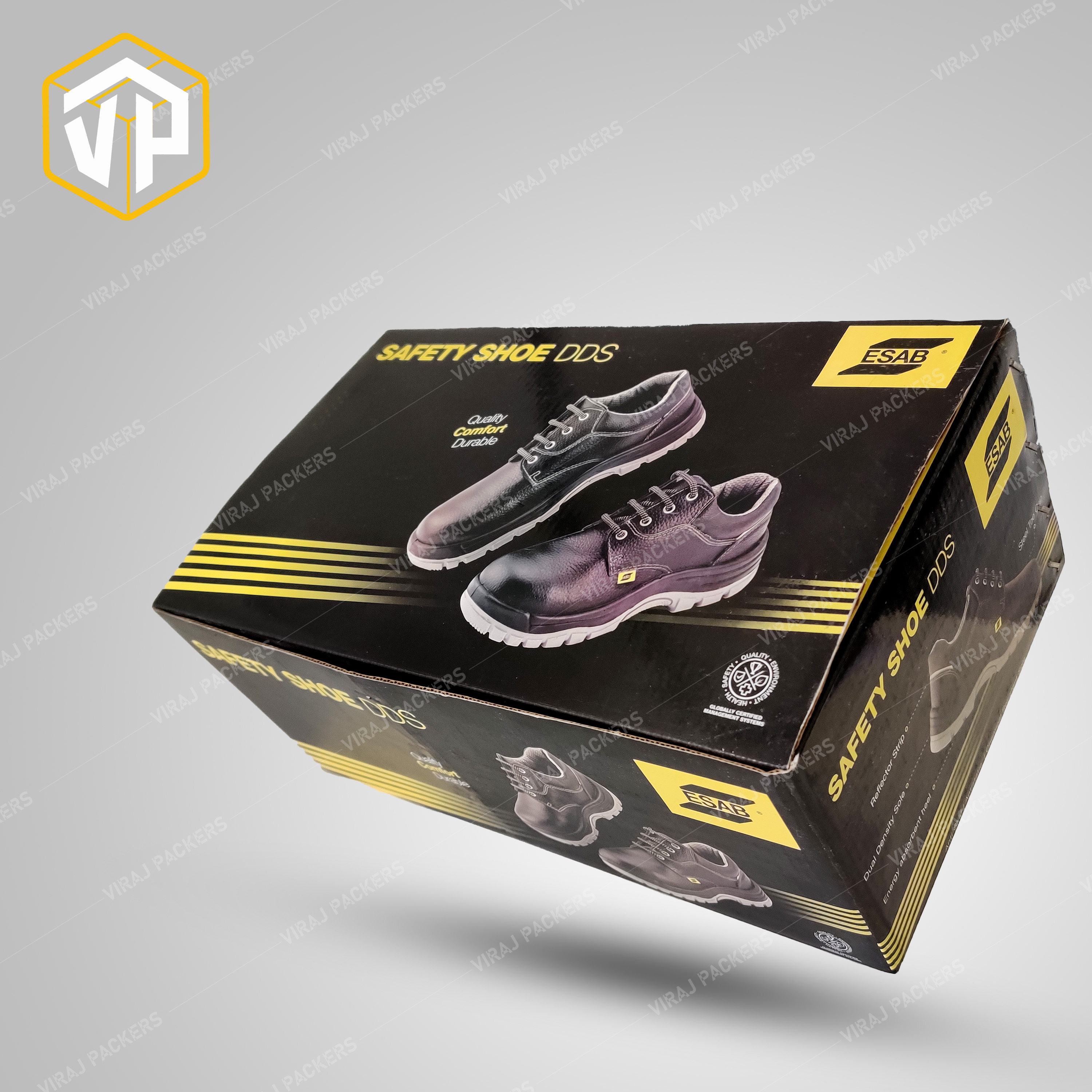 Safety Shoes Packaging Boxes - Paper, Customized Size, Glossy ...