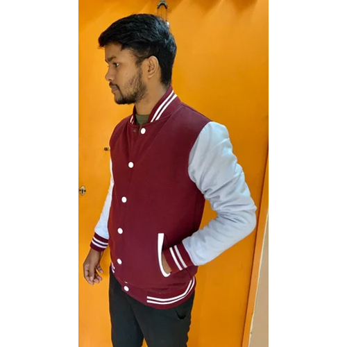 College Red Varsity Jacket - Cotton Material, Customized Size | Stylish ...