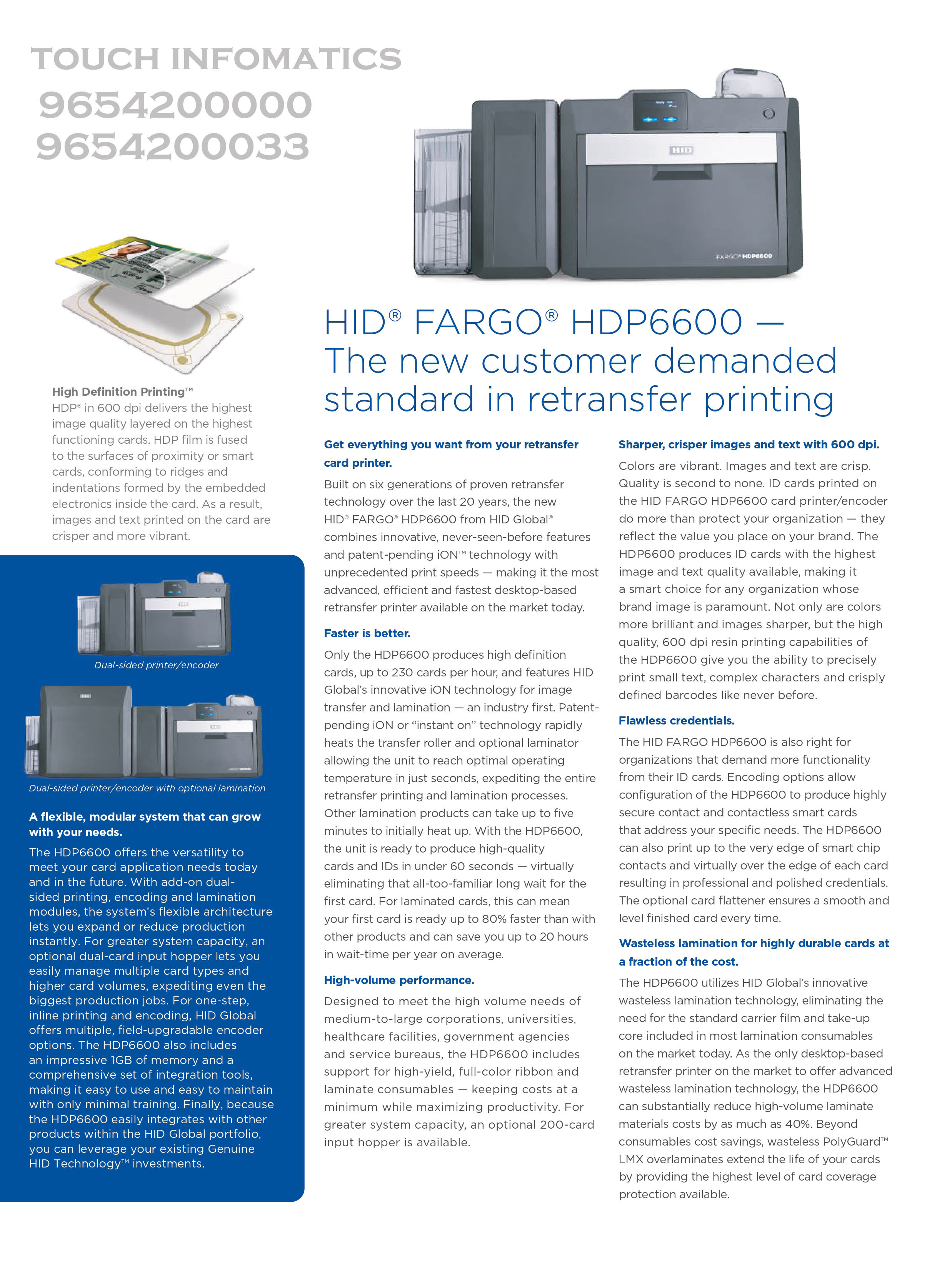 Hid Hdp 6600 Id Card Printer at 320050.00 INR in Delhi | Touch Infomatics