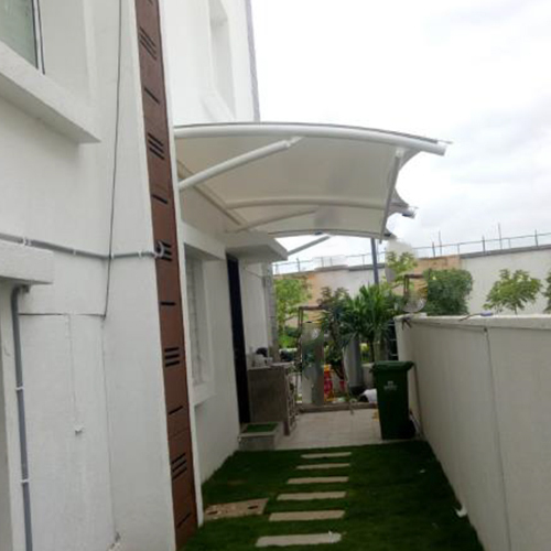 Tensile Cantilever Canopy - Aluminum Sheet Roof, Concrete Floor, Steel ...