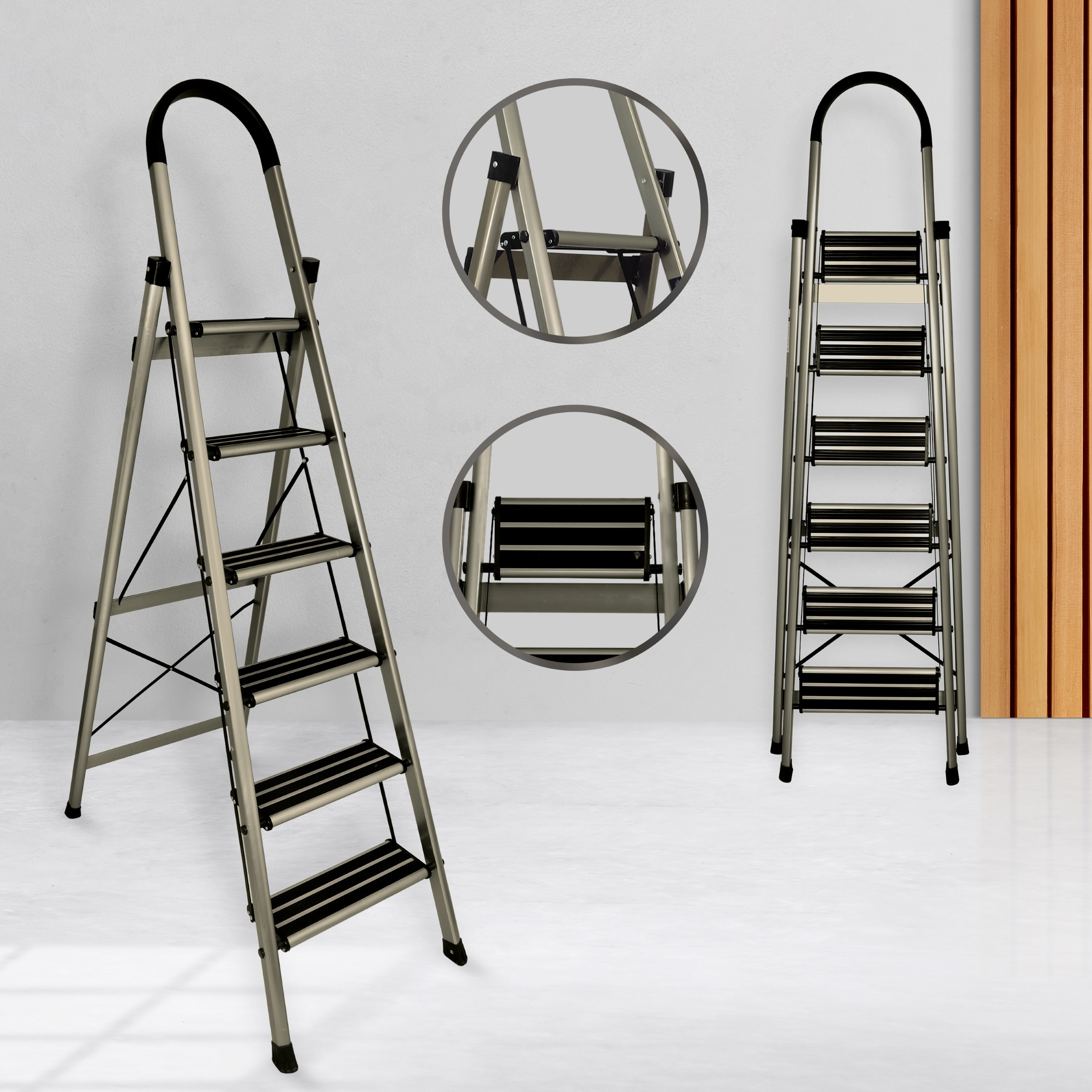 Overview The Aluminium Premium Gold 6-step Ladder Is A High-quality ...