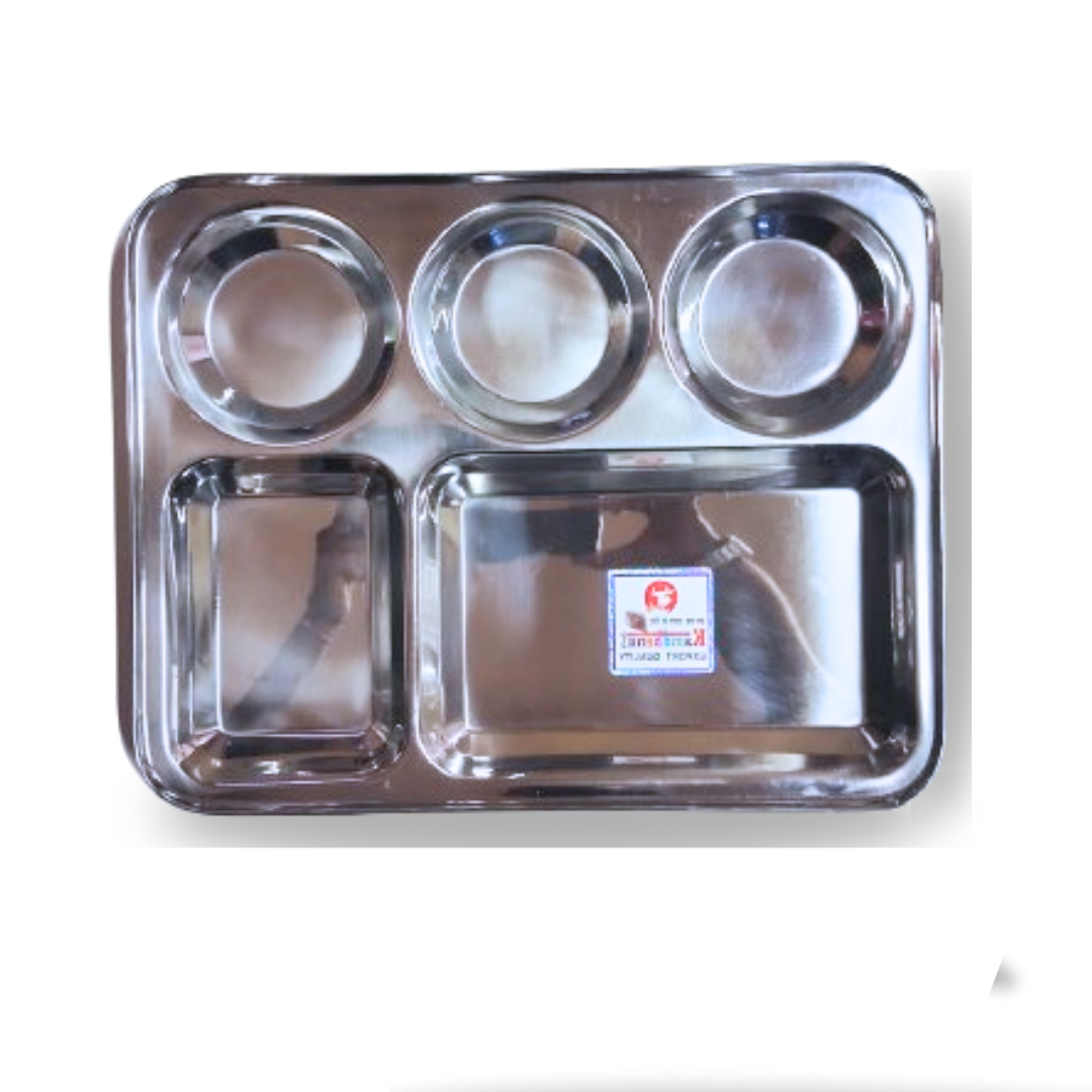 Stainless Steel Compartment Dish - 5-compartment Rectangular Plate ...