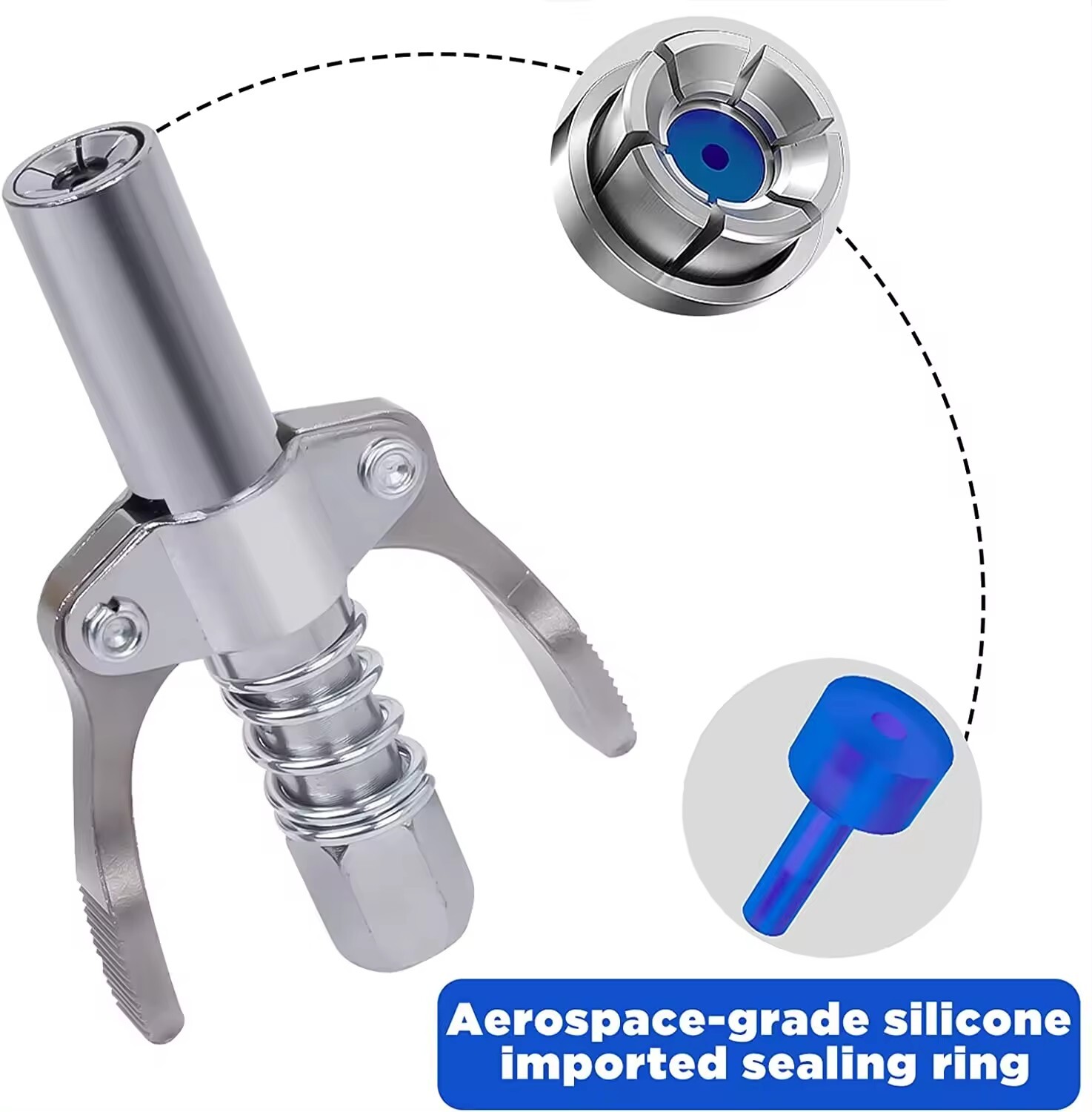 10000 Psi Grease Gun Coupler Heavy Duty Injection Nozzle Oil Pump Car Syringe Lubricant Tip With ...