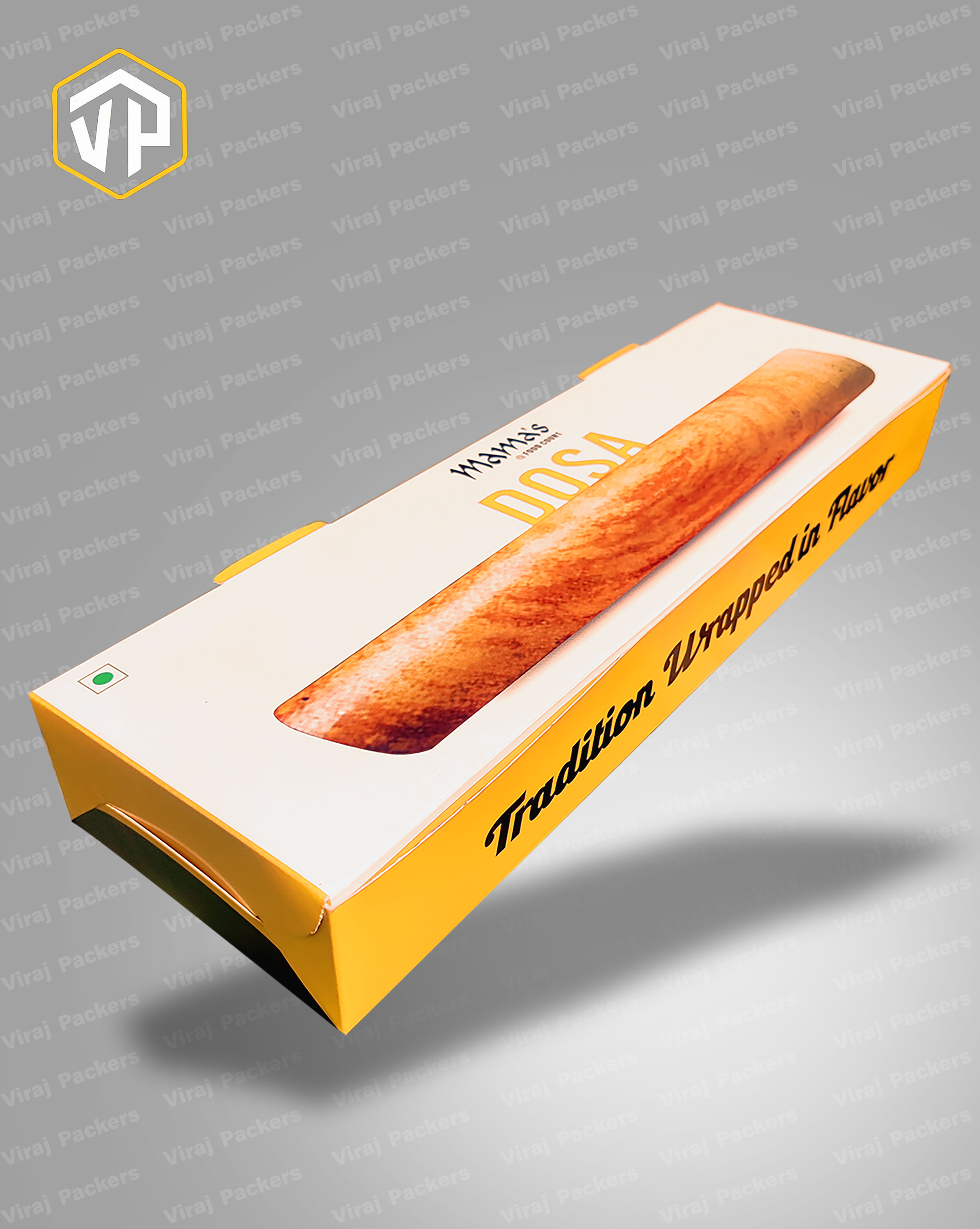 Dosa Packaging Box - Sturdy Food-grade Paper, 12x3 Inches, Glossy ...