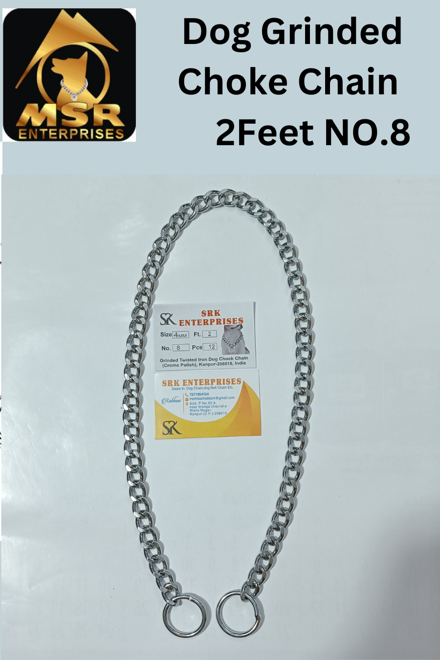 2 Feet Grinded Twisted Iron Dog Choke Chain - Color: Silver at Best ...