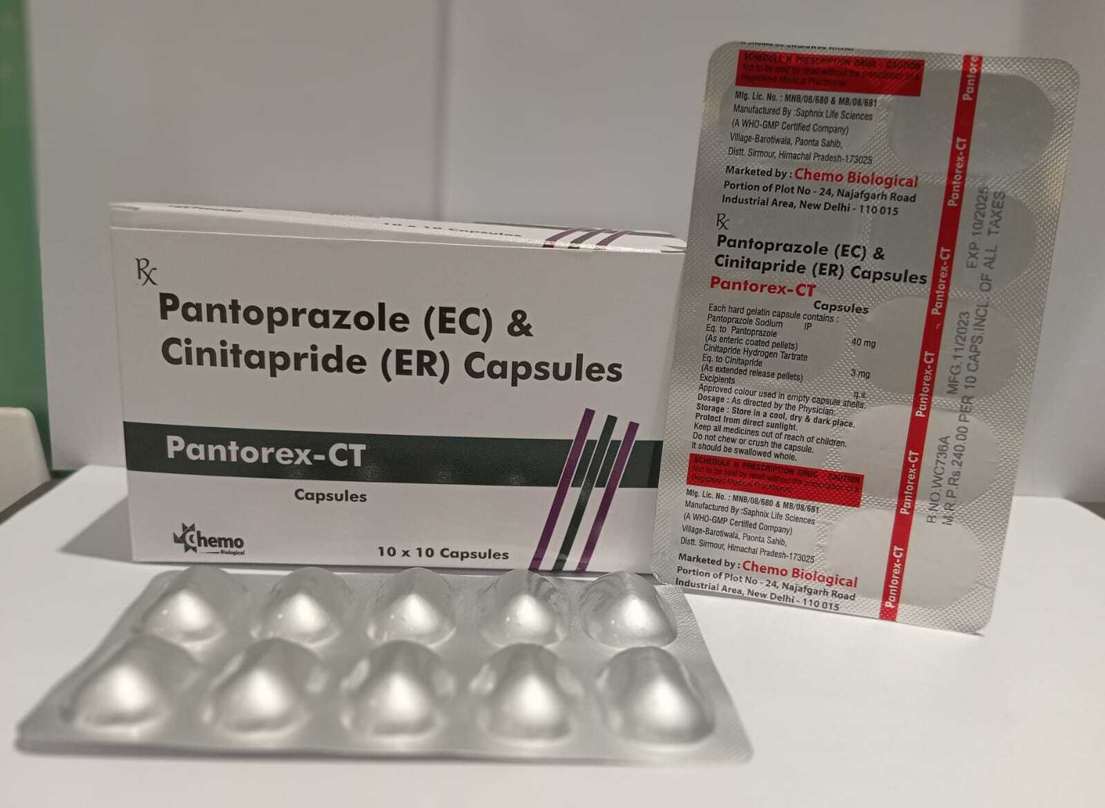Pantoprazole 40mg + Cinitapride 3mg Sr Capsules - Drug Type: General ...