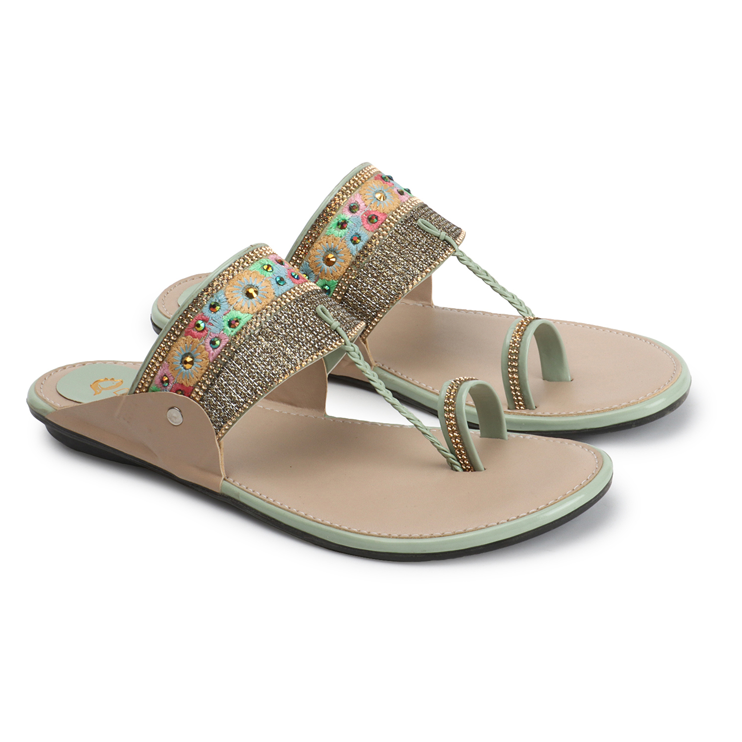 Ladies Kolhapuri Chappal - Other Material, Sizes 37-42, Sea Green ...