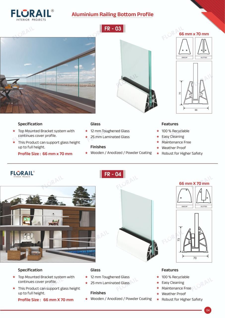 12mm Aluminium Railing Bottom Profile - Color: Any Color at Best Price ...