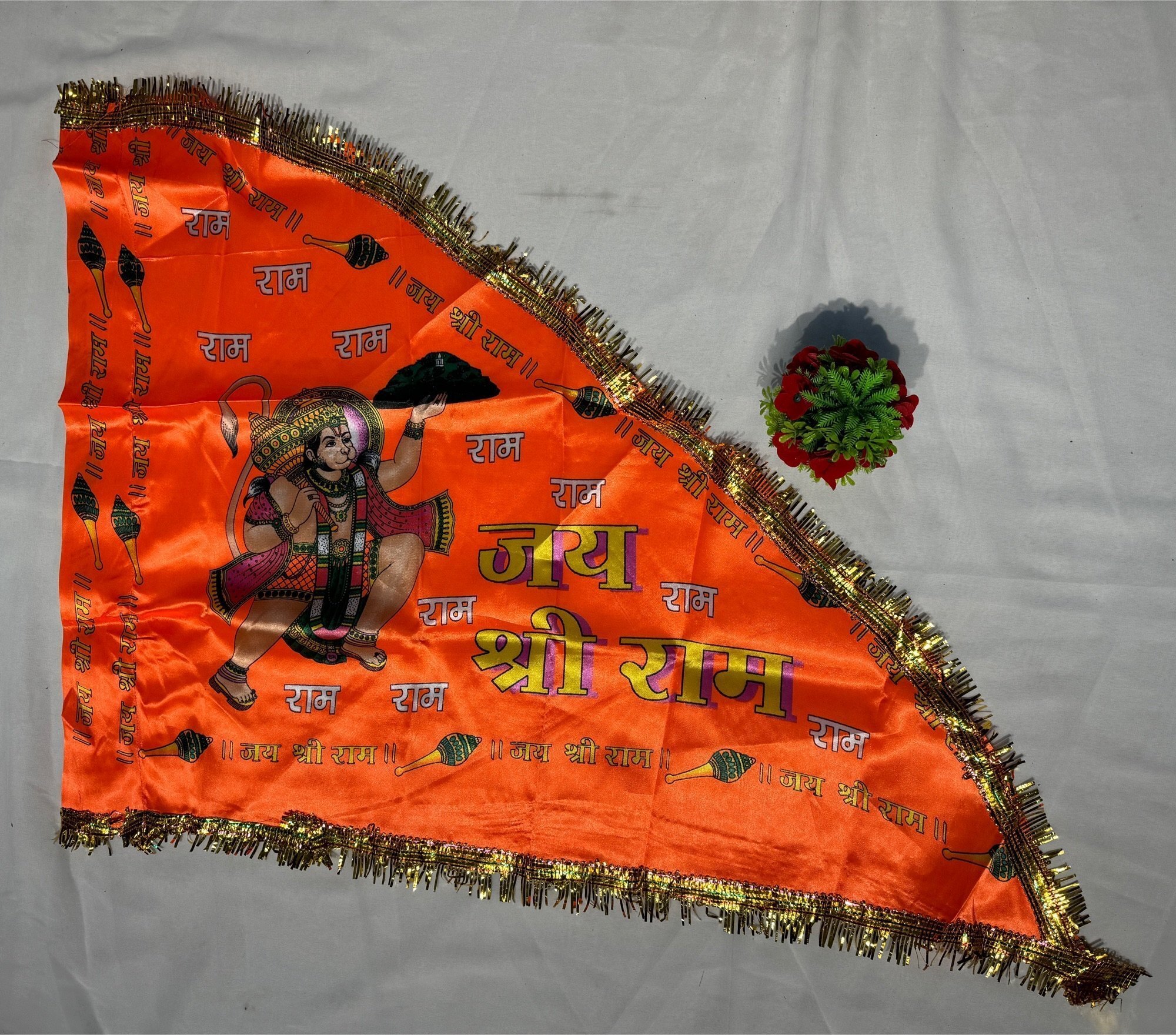 Polyester Lord Hanuman Flag at Best Price in Surat | Gourisut Textiles