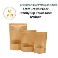6x9 Inch Kraft Brown Paper Standy Zip Pouch at Best Price in Faridabad ...