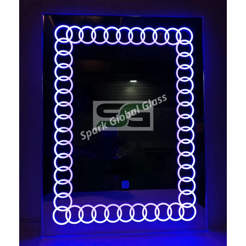 White & Blue Led Touch Sensor Mirror at Best Price in Vasai | Spark ...