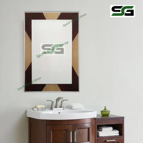 Fancy Wall Mirror - Glass , 15x18 Inches , Designer Color , Framed ...