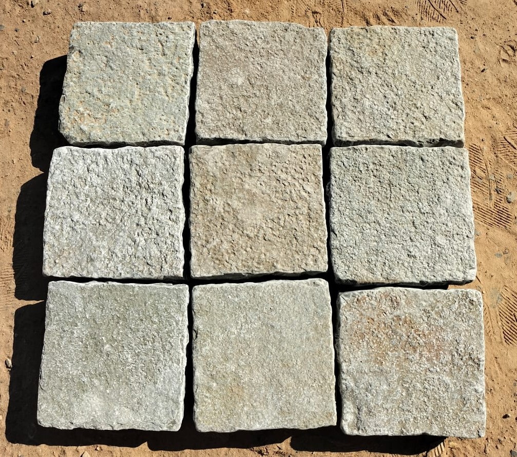 Tandur Yellow Limestone Cobble Pavers - Application: Construction at ...