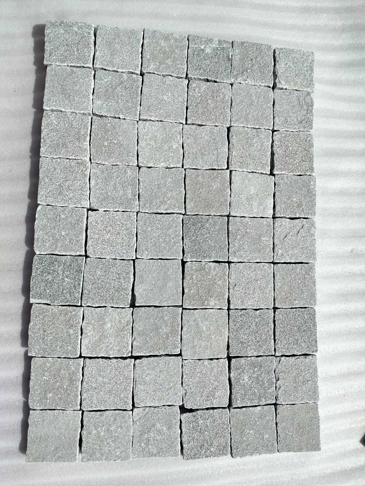 Tandur Grey Limestone Cobble Pavers - 10x10 Cm Natural Finish, Weather ...