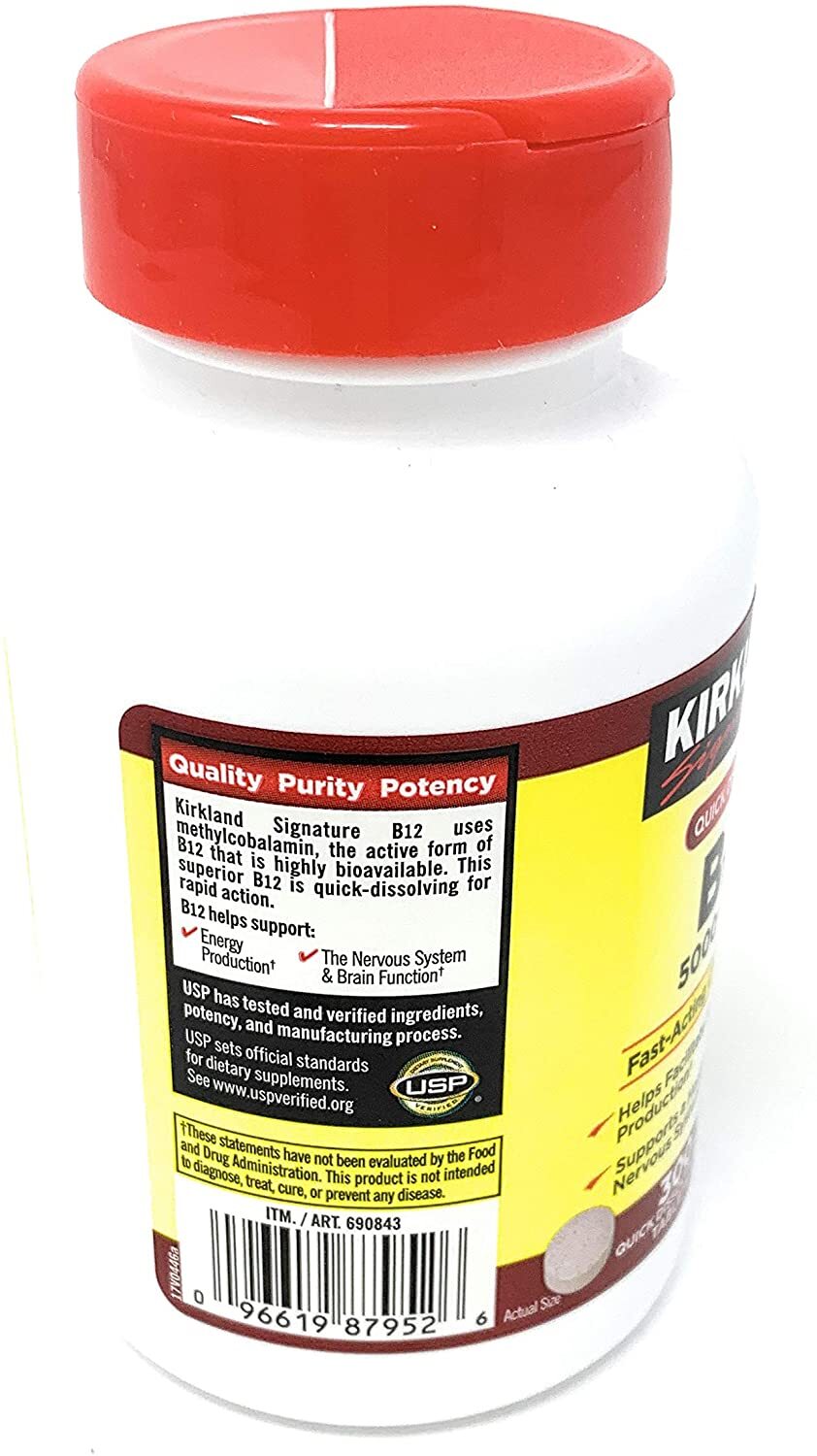 Kirkland Signature Quick Dissolve B-12 5000 Mcg, 300 Tablets at Best ...