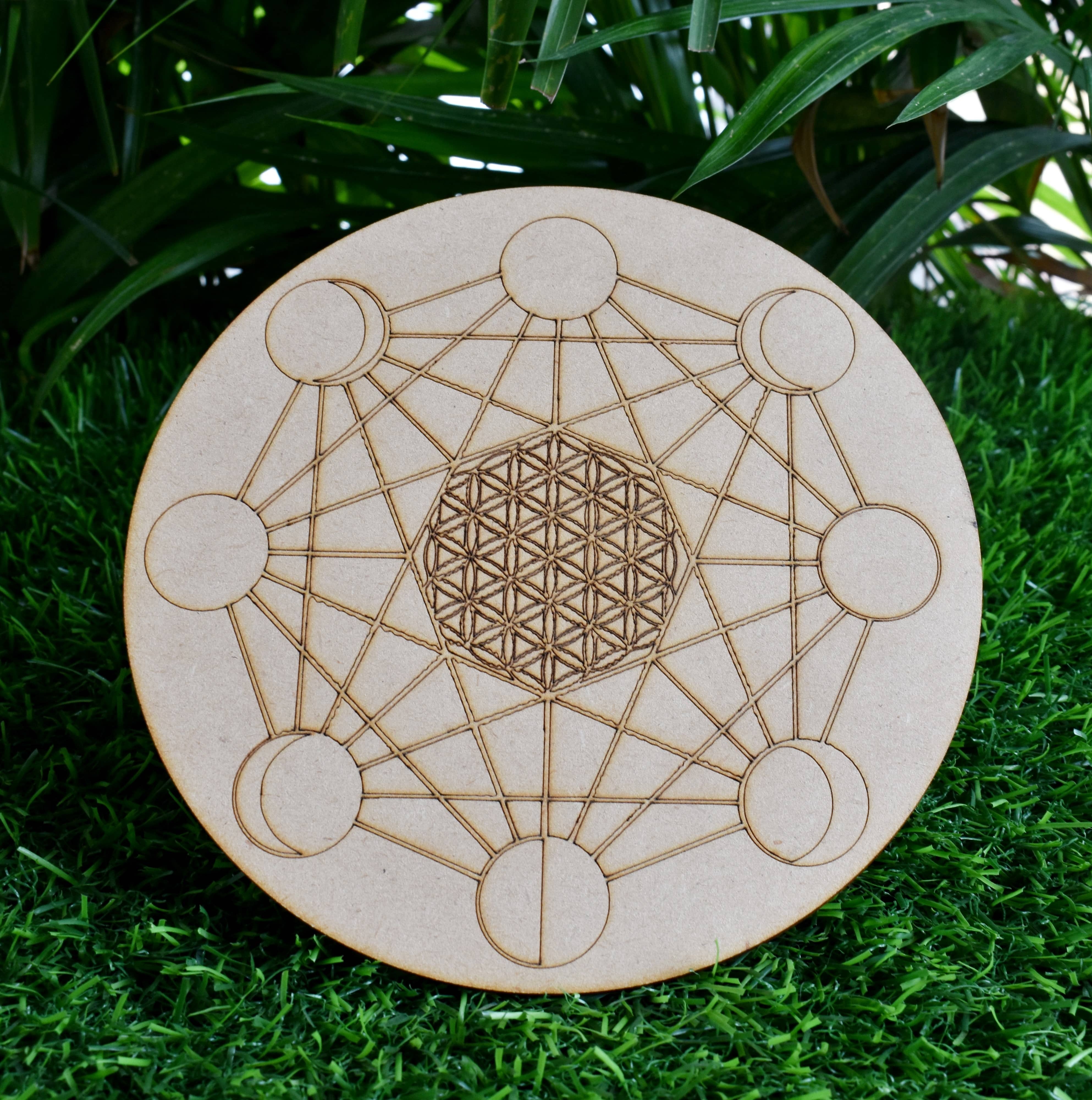 Moon Phases Crystal Grid Board - Aaa Grade Wood, 6-inch Lightweight ...