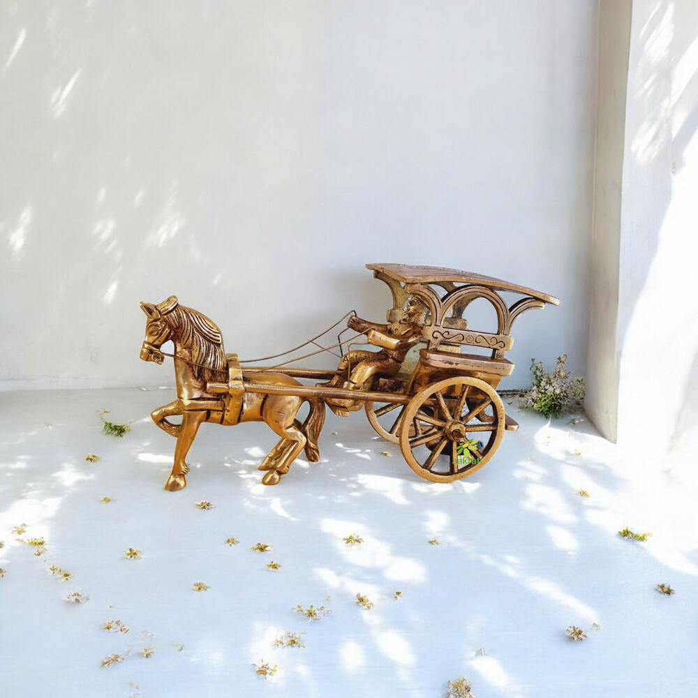 Vintage Brass Carriage Horse Cart - Desk Showpiece/metal Decorative ...