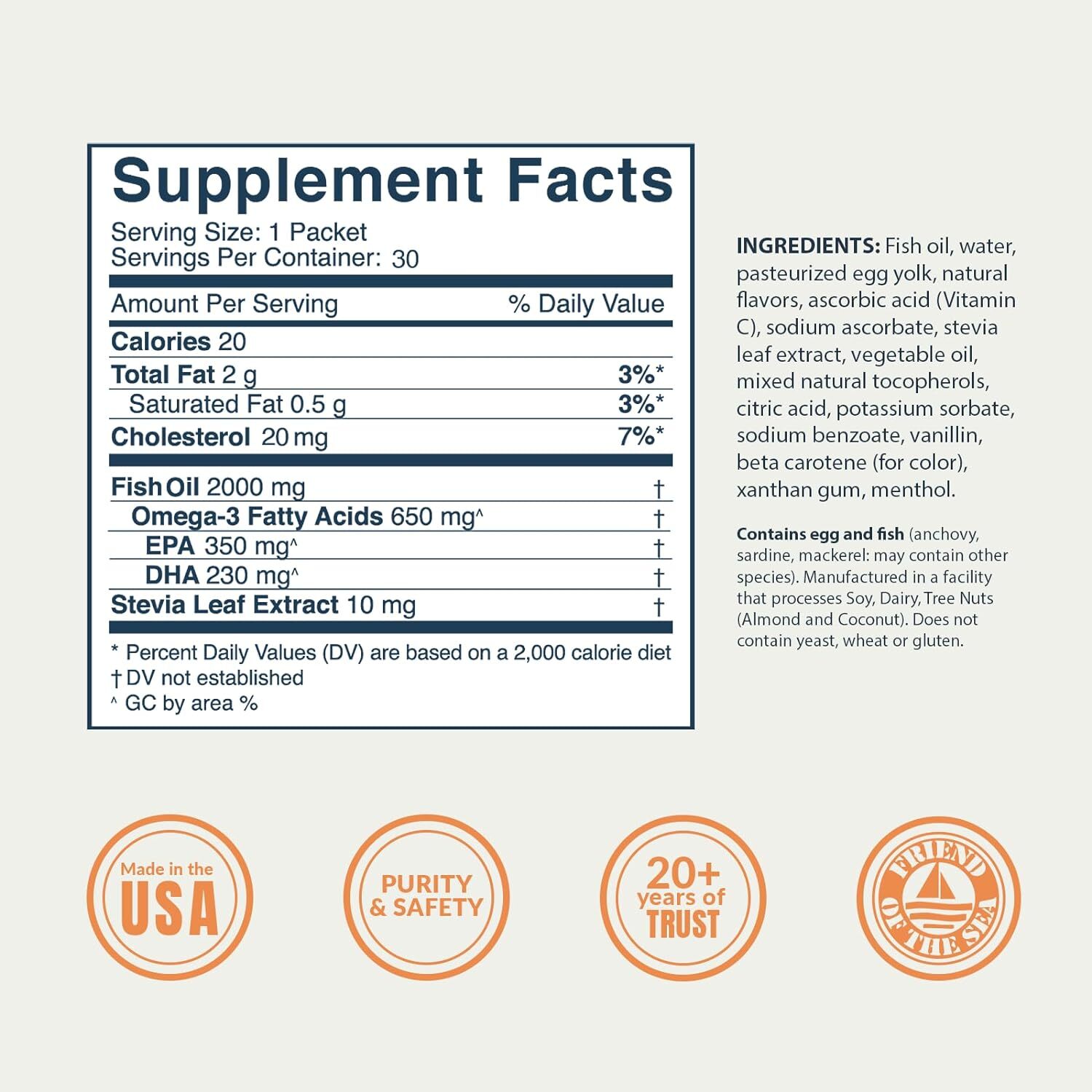 Coromega Omega 3 Fish Oil Supplement, 650mg , 30 Packets at Best Price ...