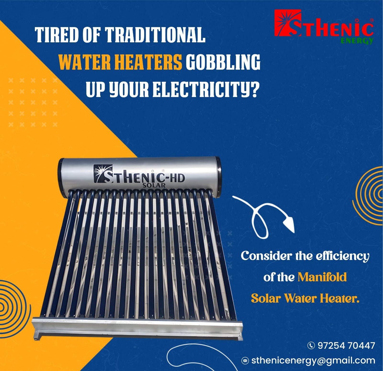 Residential Solar Water Heater at 15000.00 INR in Rajkot | Sthenic ...