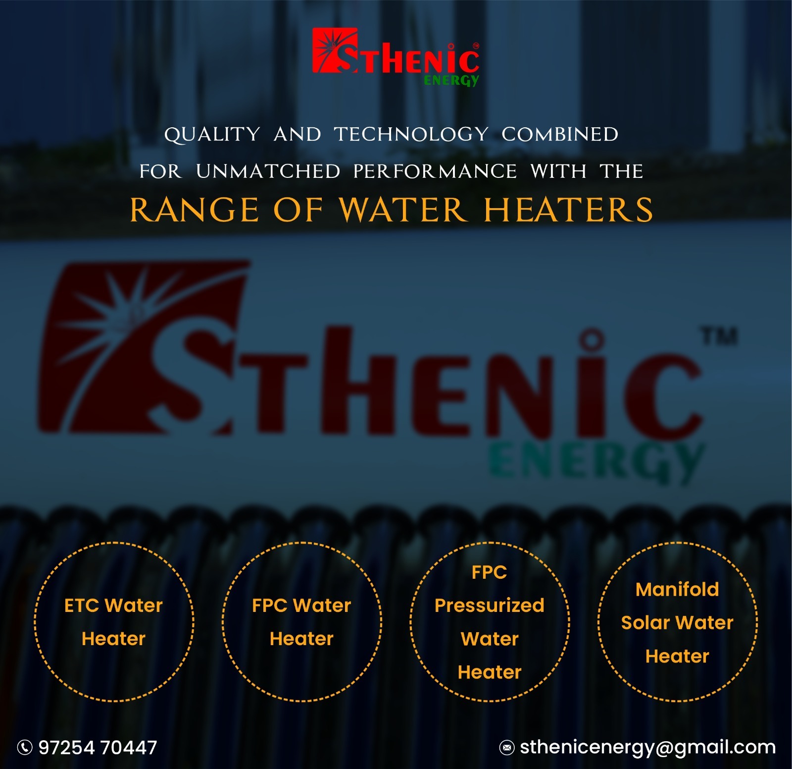 Residential Solar Water Heater at 15000.00 INR in Rajkot | Sthenic ...