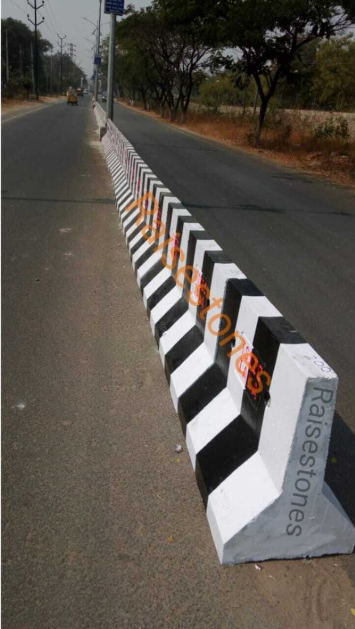 Cement Road Divider - Durable Concrete Barrier | Prevents Head-on ...