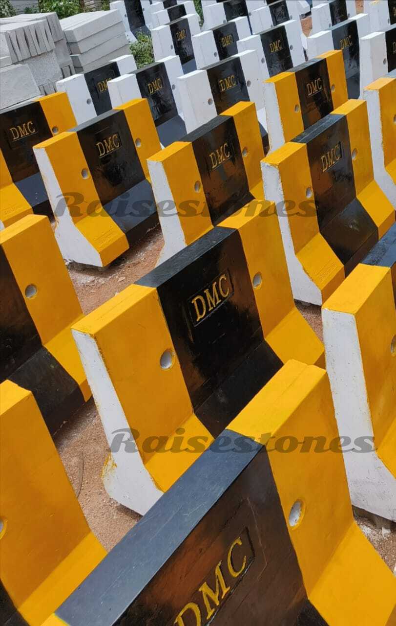 Cement Road Divider - Durable Concrete Barrier | Prevents Head-on ...