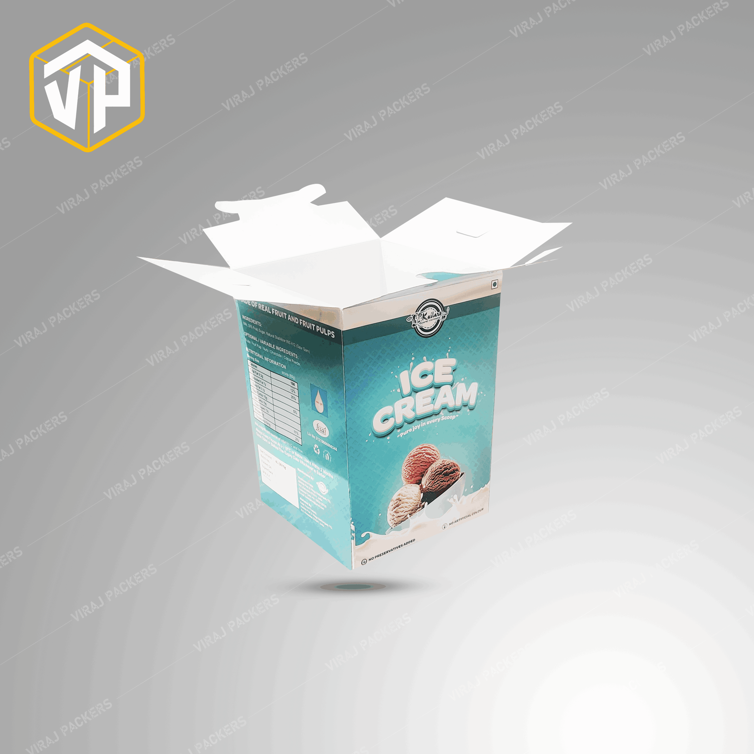 Standard Ice Cream Packaging Box 4 Liter - Sturdy Paper Material ...