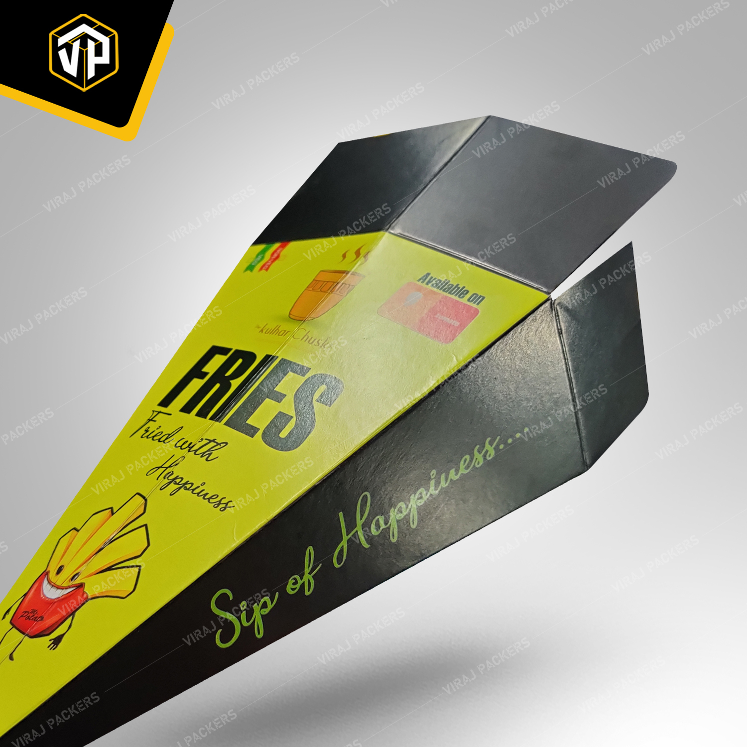 French Fries Cone / Paper Food Cone Packaging For French Fries Takeaway ...