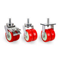 Twin Duty Pin Type Ss Fabricated Caster On Pu Wheels - Color: Silver at ...