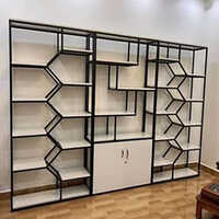 Stainless Steel Metal Display Partition With Storage - Color: Black at ...