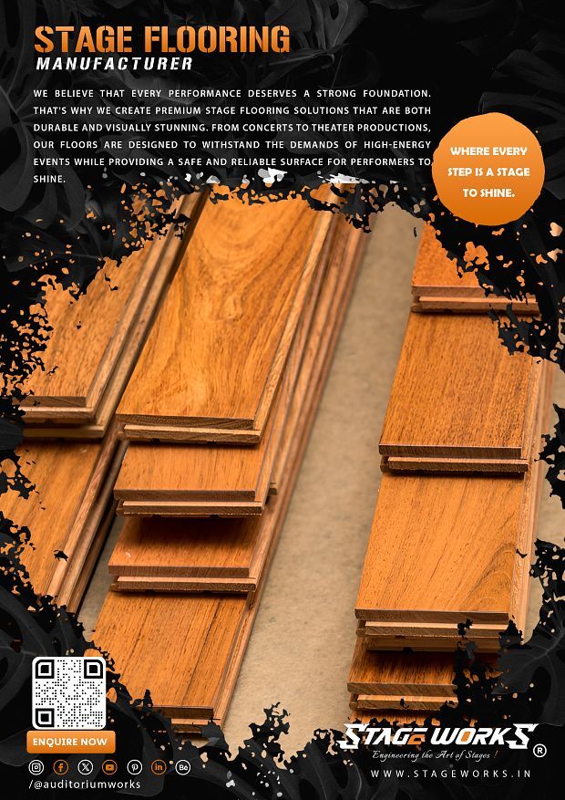 Teak Wood Stage Flooring at Best Price in New Delhi | Auditorium Experts