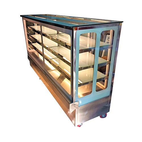 Stainless Steel Electric Straight Glass Display Counter - Color: Silver ...