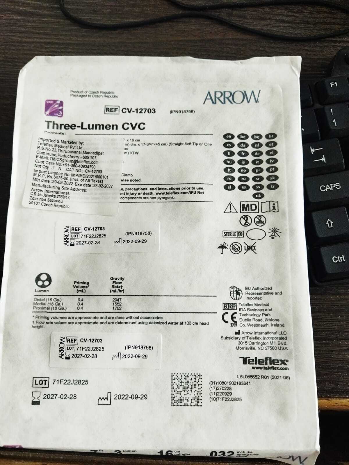 Arrow Triple Lumen Catheter Kit - Material: Plastic at Best Price in ...